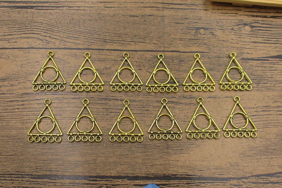 12 Five to One Triangle Connectors Antique Gold Tone-rs1308 - Etsy