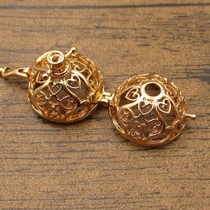 1 Cage Locket,filigree Cage Pendant(fitting 14-16mm Beads) KC Gold ...