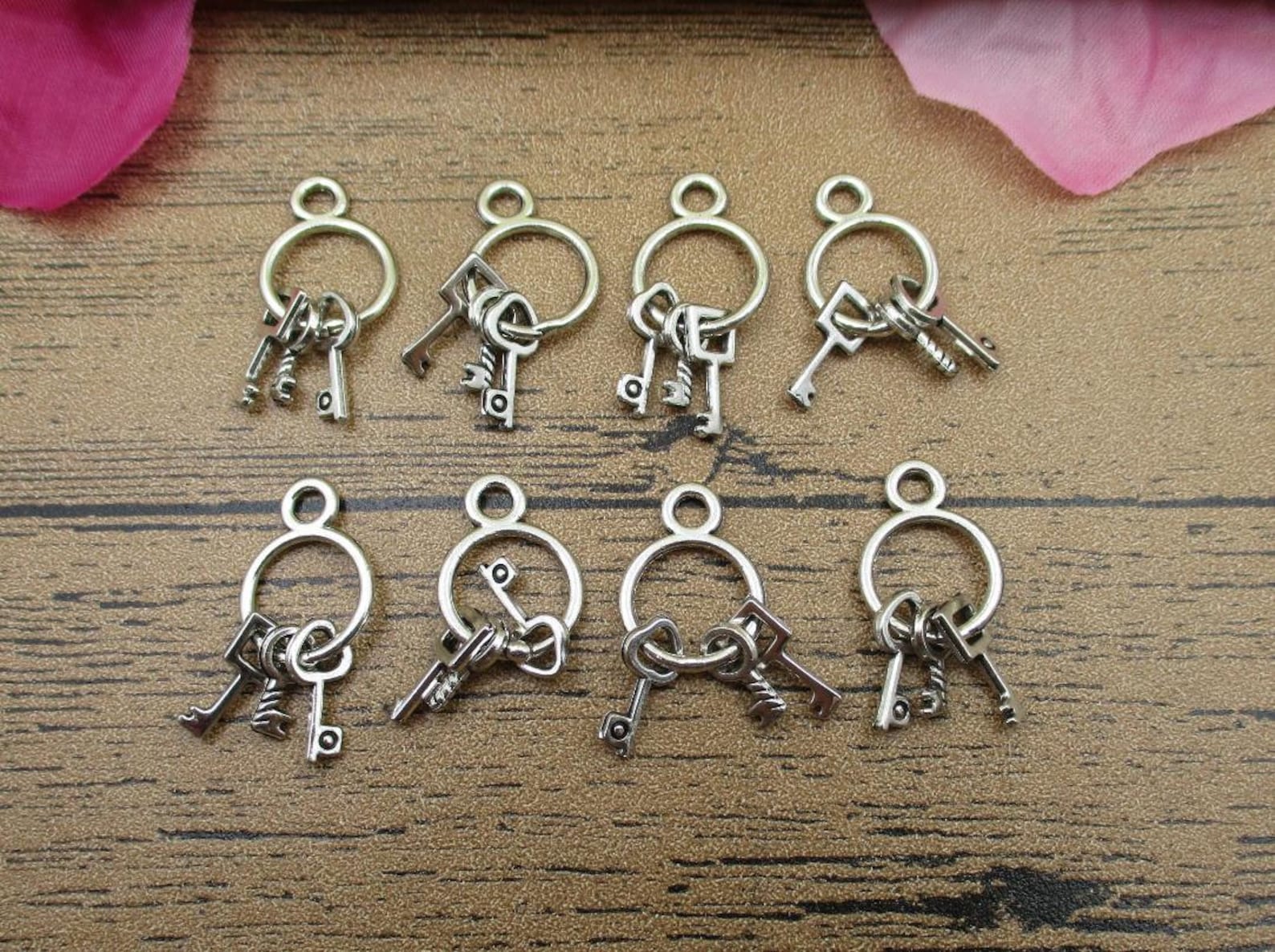 8 Bunch of Keys Charms Antique Silver Tone-rs507 - Etsy