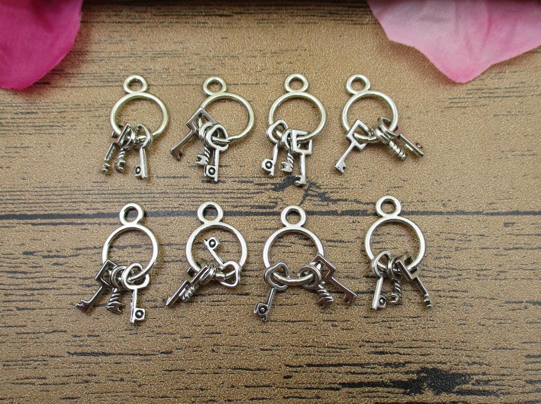 8 Bunch of Keys Charms Antique Silver Tone-rs507 - Etsy