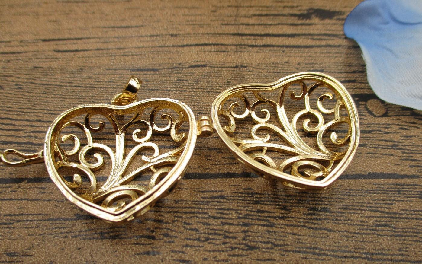1 Big Filigree Cage Charm Heart-shaped Fit 24x24x8mm Gold - Etsy