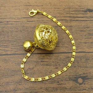 1 Pcs Big Round Gold Bell Charms With a Chain-rs883 - Etsy