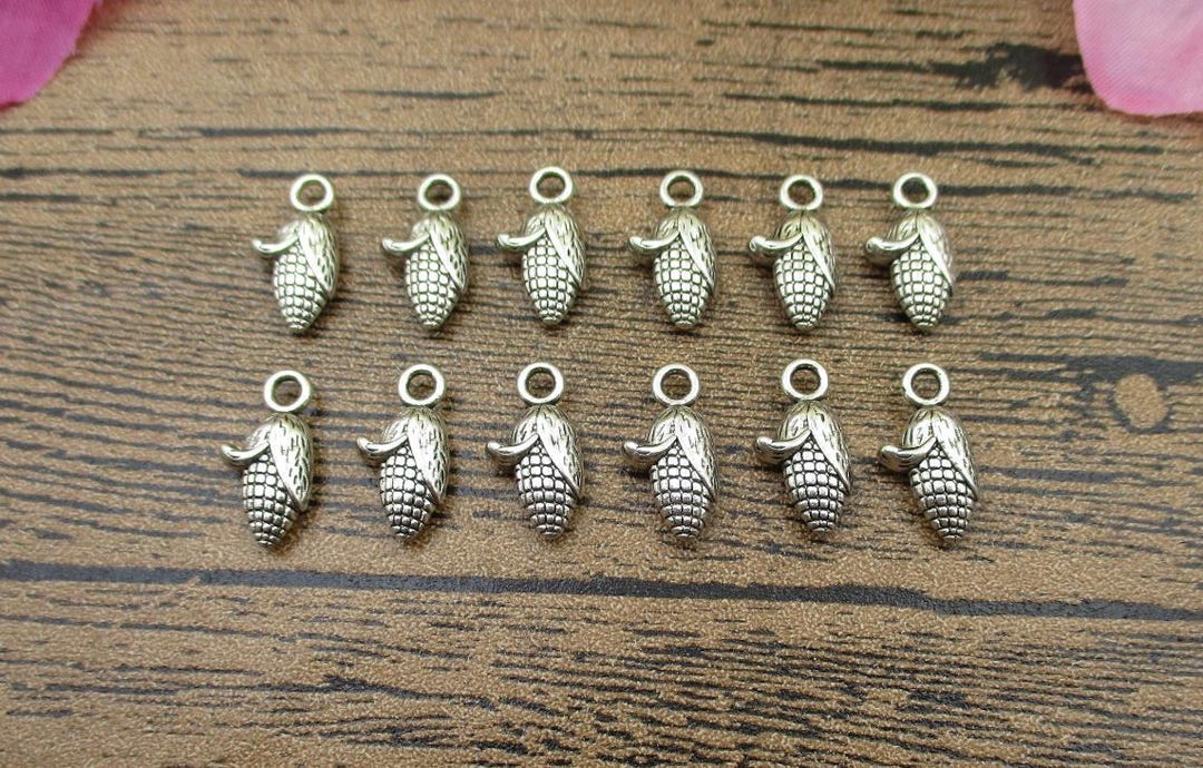 50 Corn Charms, Antique Silver Tone 3D Charms-rs602 - Etsy