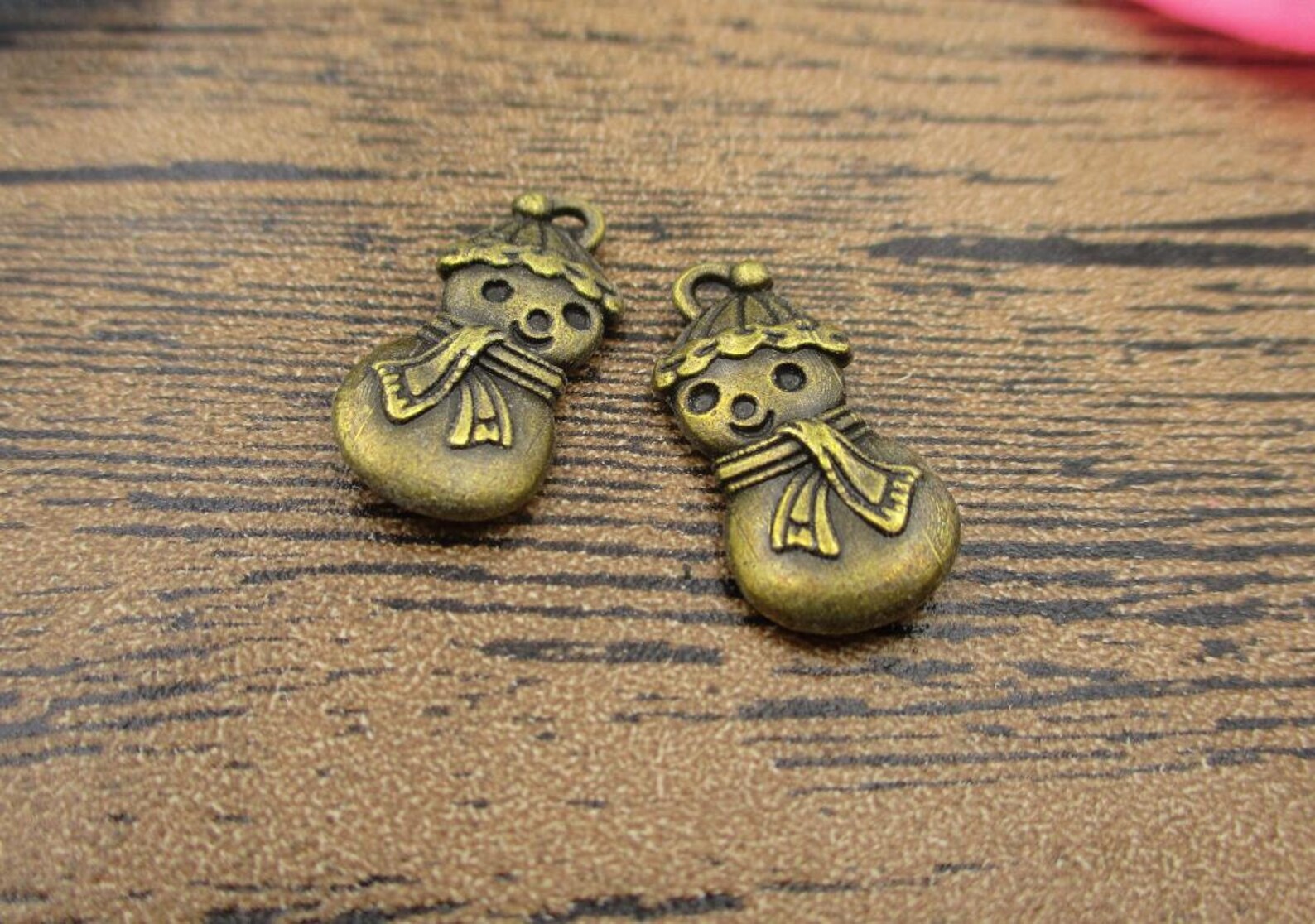 12 Cute Snowman Charms,antique Bronze Tone,double Sided-rs937 - Etsy