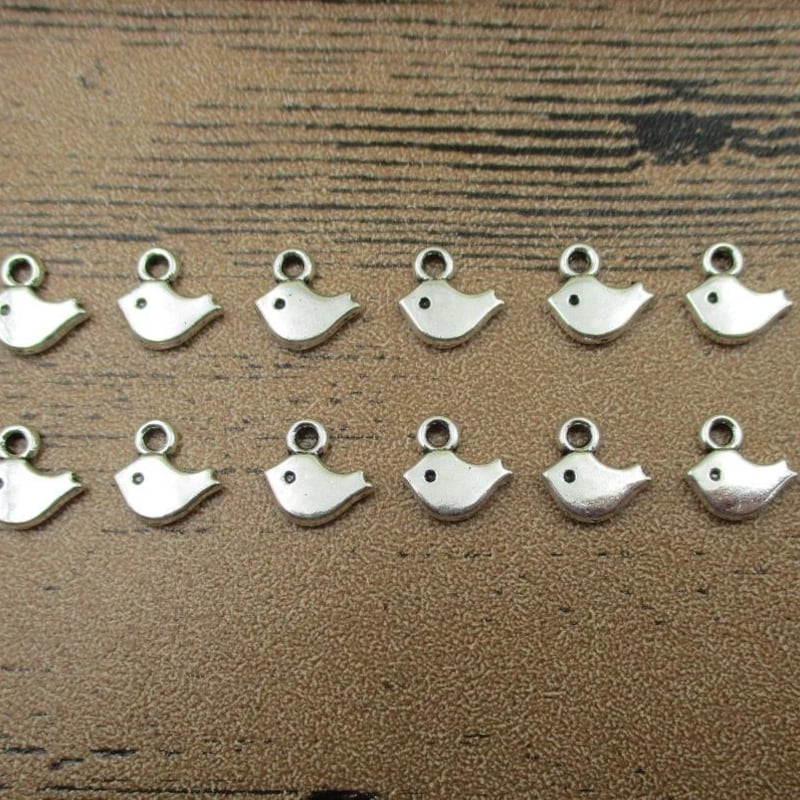 Bird Charm Silver - Etsy