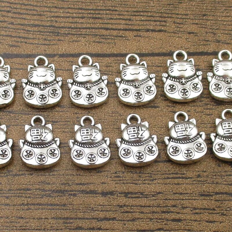 Lucky Cat Charm - Etsy