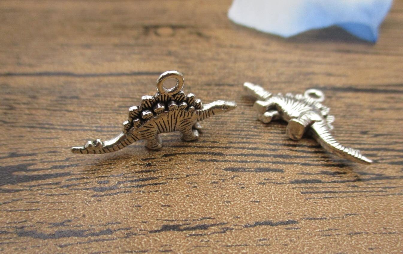 12 Dinosaur Charmsantique Silver Tone Double Sided-rs1009 | Etsy