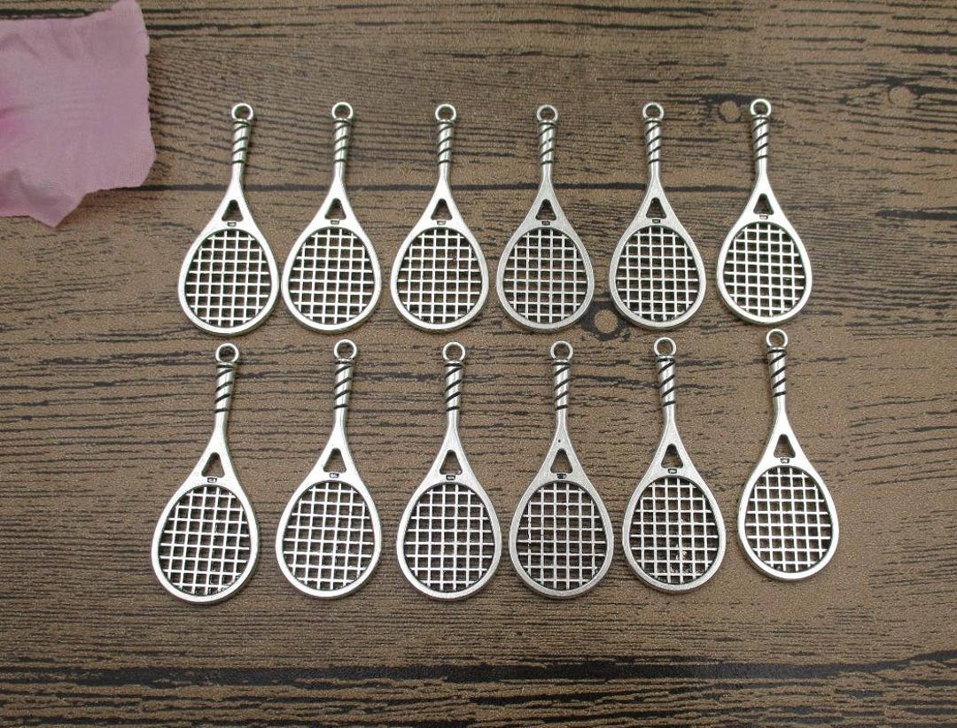 12 Tennis Racket Charms,antique Silver Tone-rs751 - Etsy