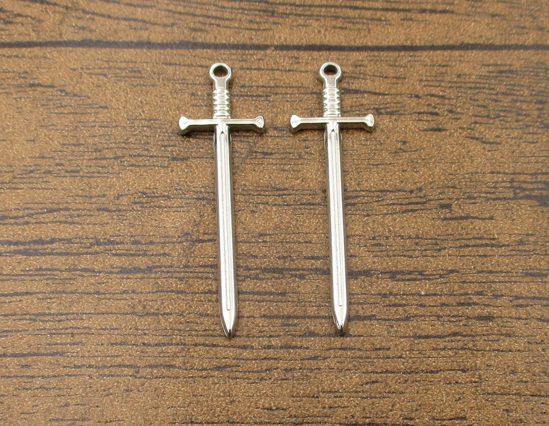 2 Stainless Steel Sword Charms-ss1061 - Etsy