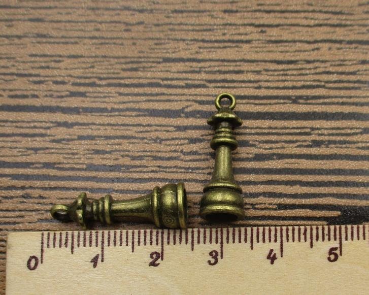 12 Chess Charms-queenantique Bronzetone 3D Charms-rs431 - Etsy
