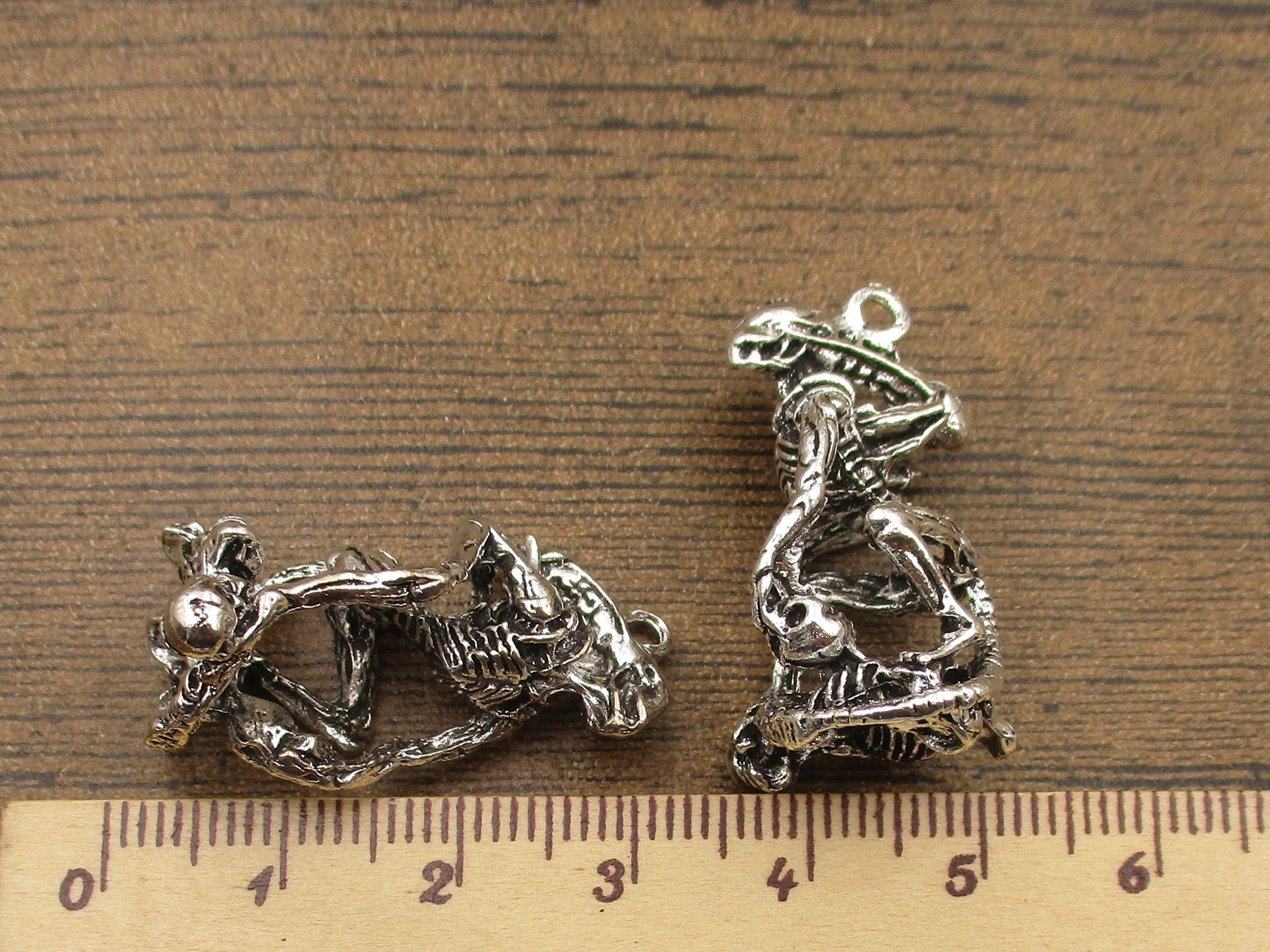 4 Skeleton Warrior Charmsantique Silver Tone 3D Charms-rs1295 - Etsy