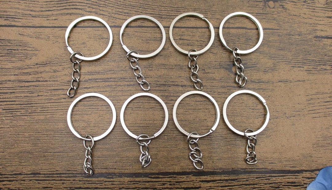 8 Key Rings Pattern With Extended Chain,antique Silver Tone-gs017 - Etsy