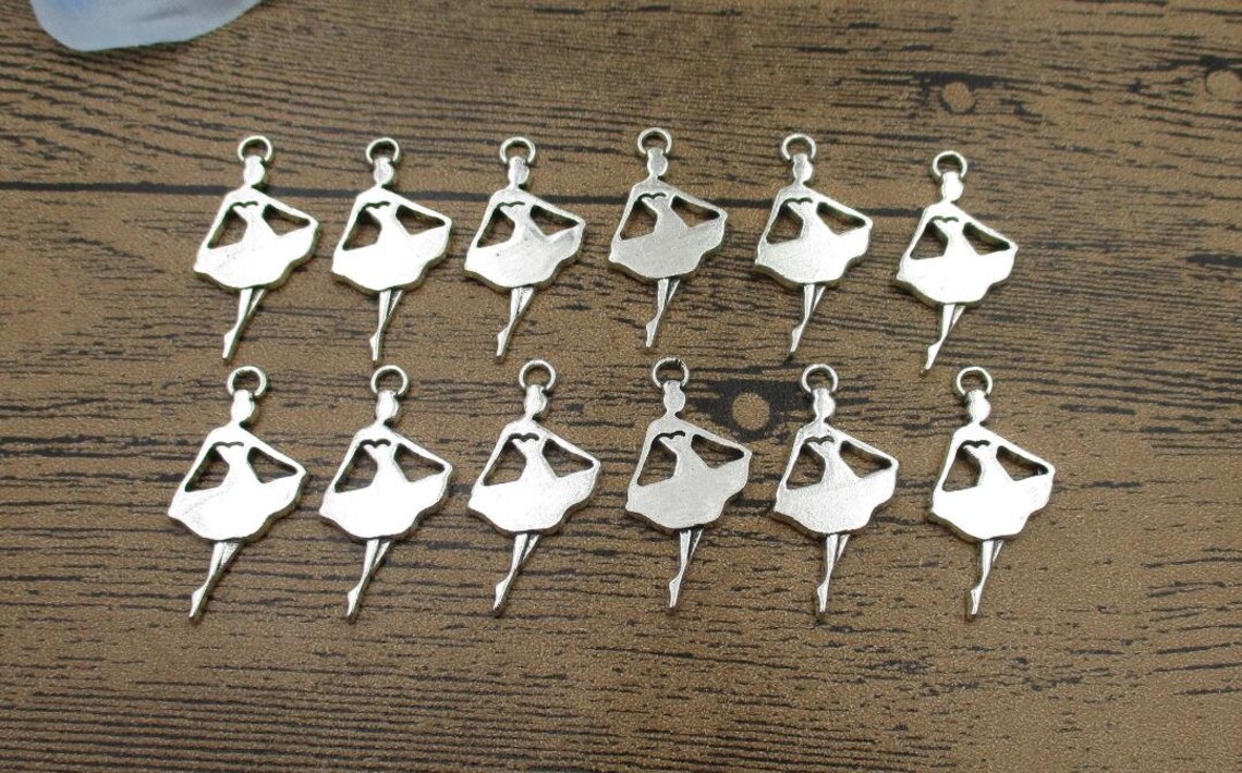 12 Ballet Dancer Charms ,antique Silver Tone-rs836 - Etsy