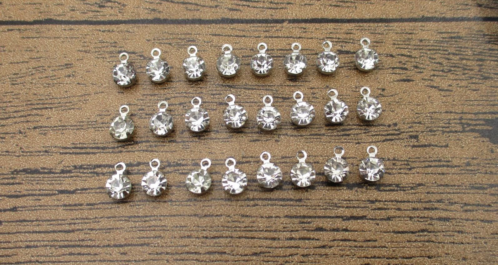 50 Silver Coated Glass Diamond5.5mmrs941 | Etsy