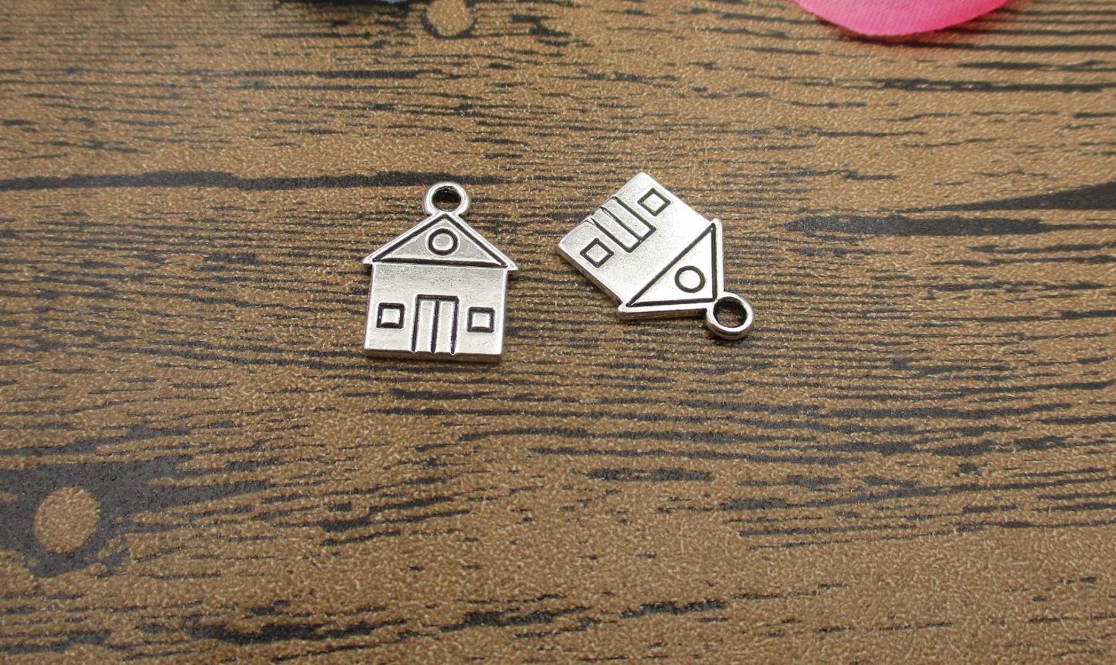 30 House Charms, Antique Silver Tone,double Sided-rs463 - Etsy