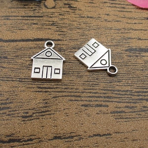 30 House Charms, Antique Silver Tone,double Sided-rs463 - Etsy