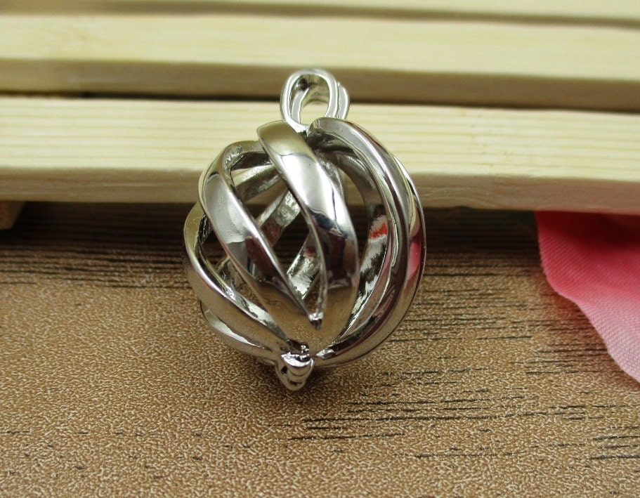 1 Hollow Filigree Cage Charm Antique Silver Tone Fitting 18mm - Etsy