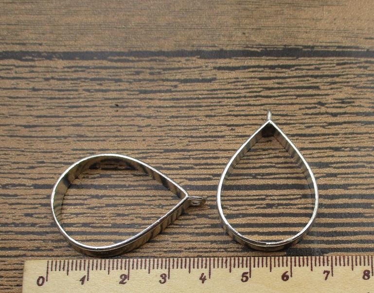 4 Teardrop Frame Pendants-26x39mm,antique Silver Tone-ts197 - Etsy