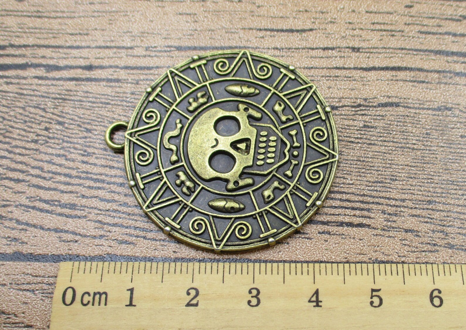 2 Large Skull Disc Charms,antique Bronze Tone-rs247 - Etsy