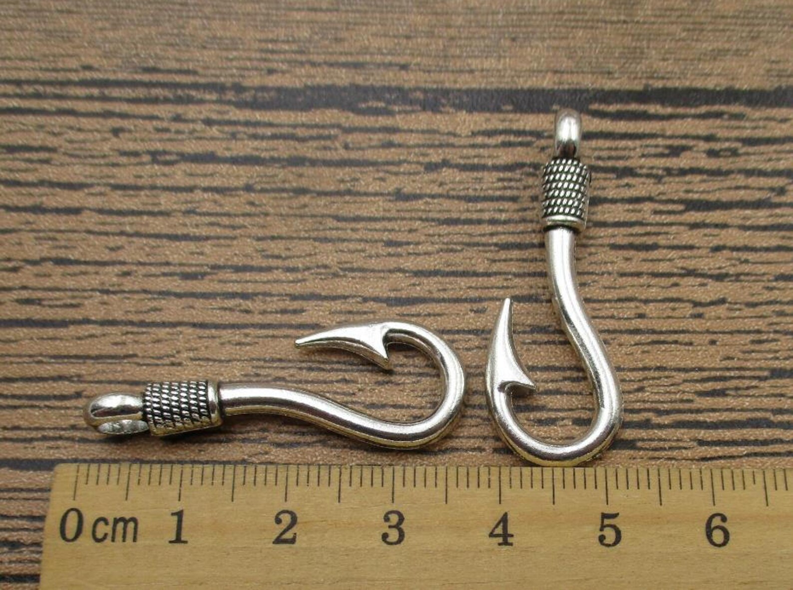 12 Big Hook Charms, Antique Silver Tone 3D Charms-rs760 - Etsy