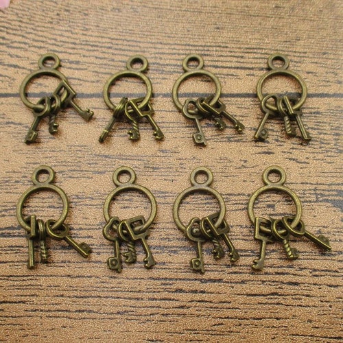 8 Bunch of Keys Charms Antique Silver Tone-rs507 | Etsy