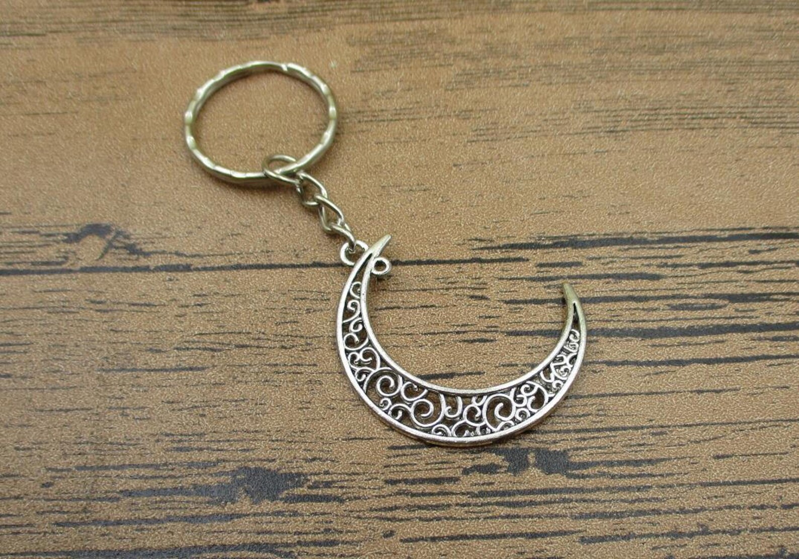 12 Key Rings Pattern With Extended Chainantique Silver - Etsy