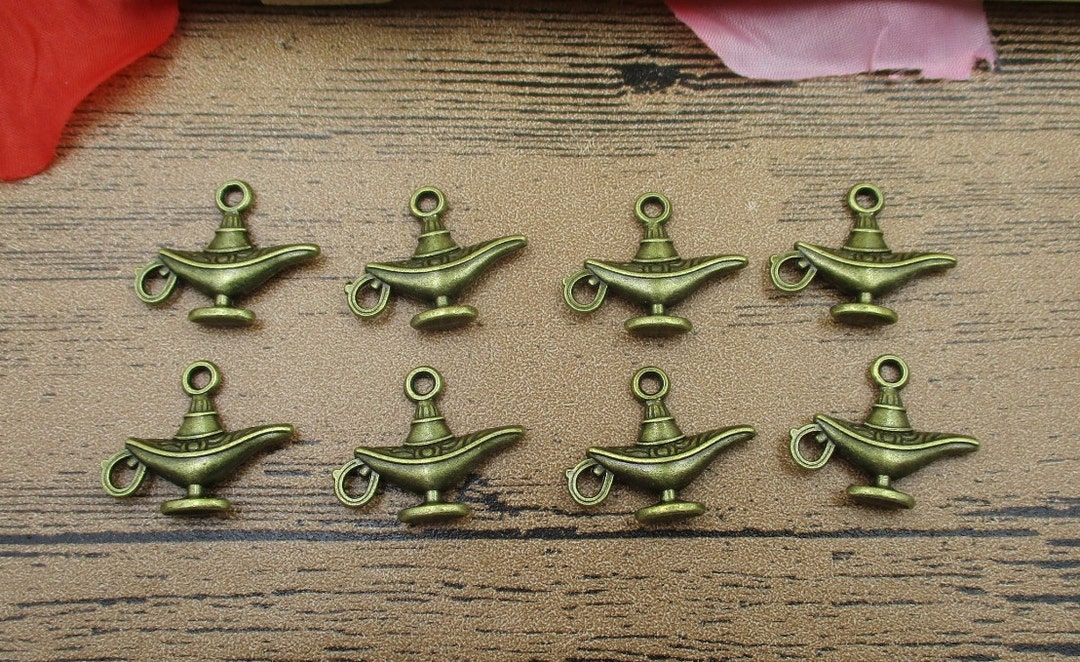 20 Wish Lamp Charms,antique Bronze Tone,3d Charms,double Sided-rs334 - Etsy
