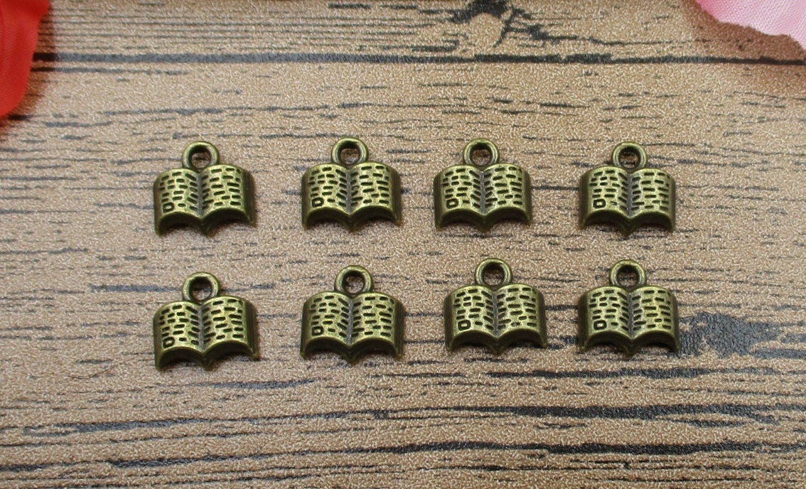 20 Open Book CharmsAntique Bronze Tone-RS150 | Etsy