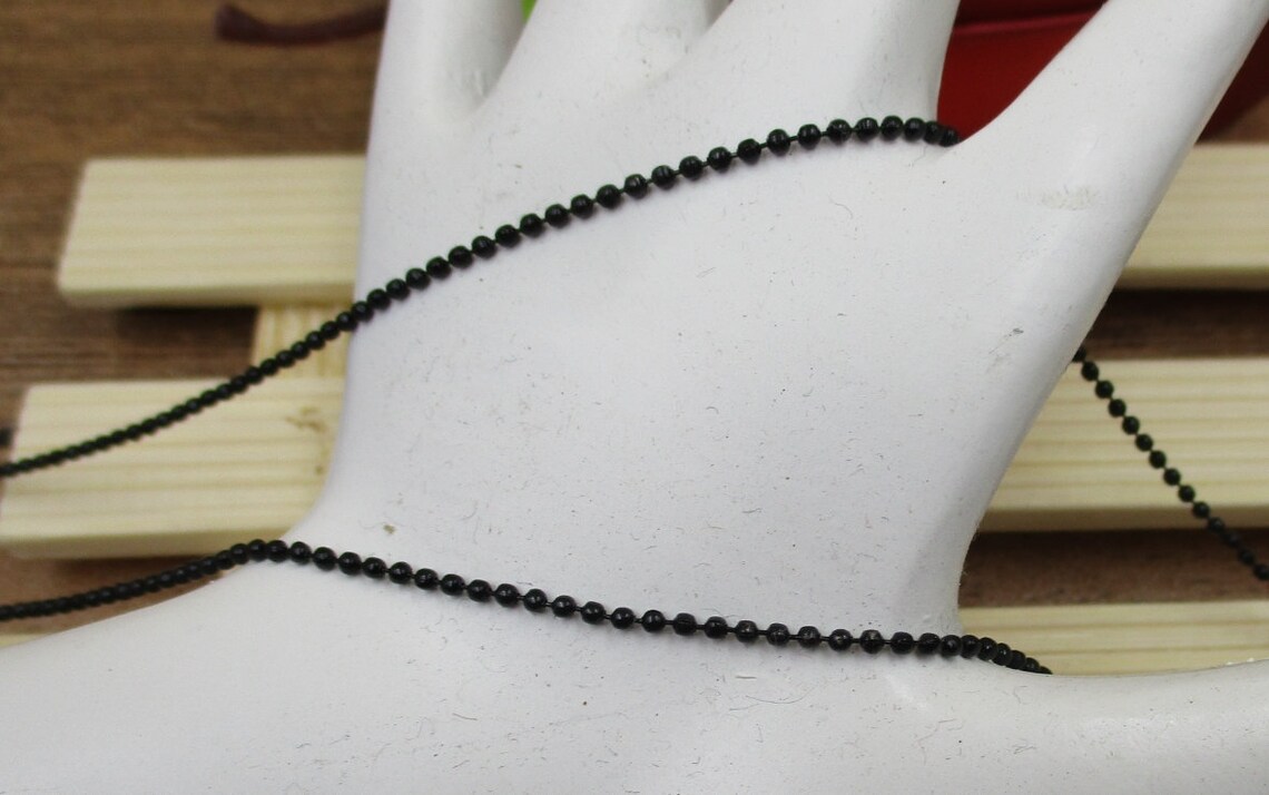 4 Black Ball Chain-1.5mm necklace Chainbracelet Chain-cs008 - Etsy