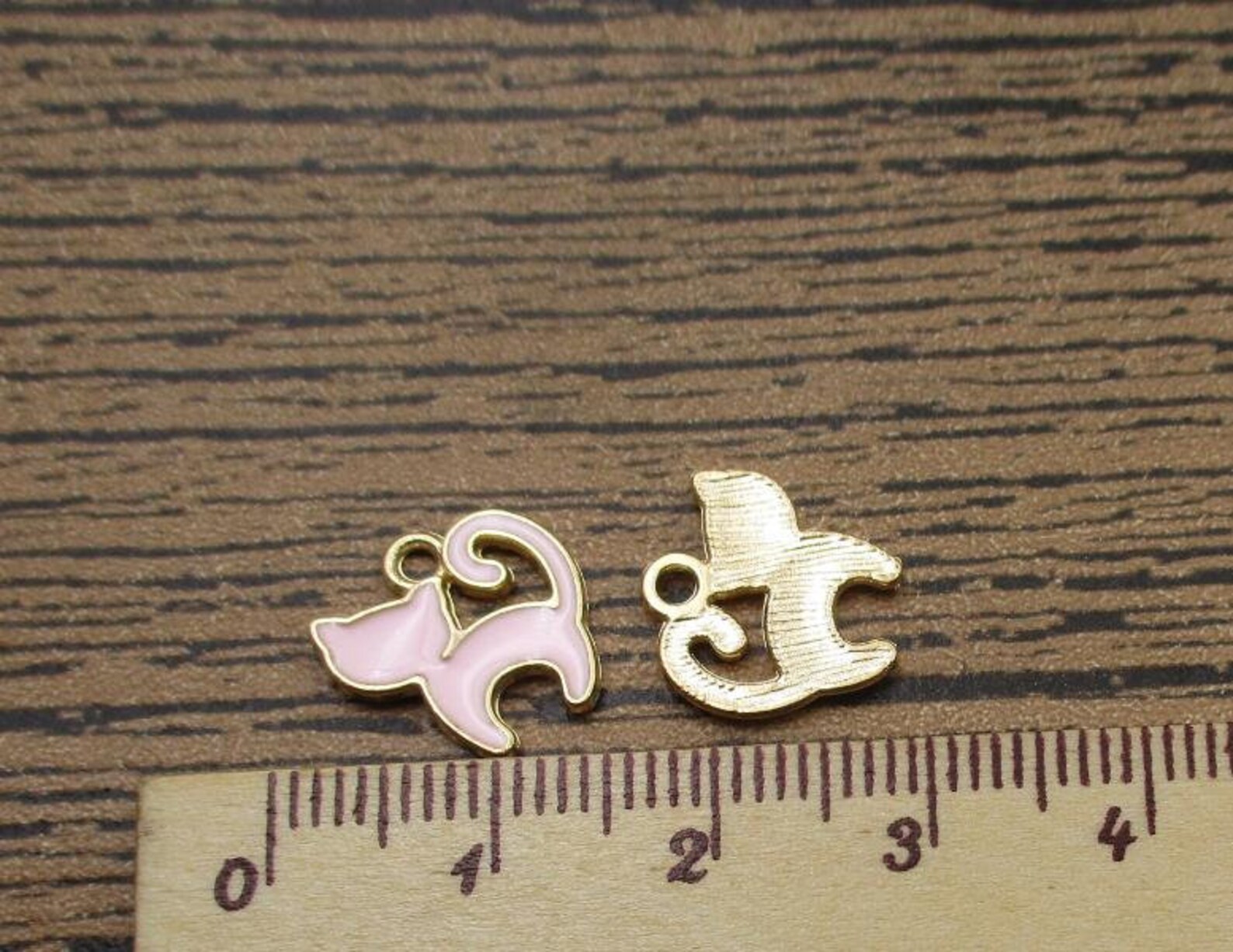 8 Pink Enamel Cat Charms-rs885 - Etsy