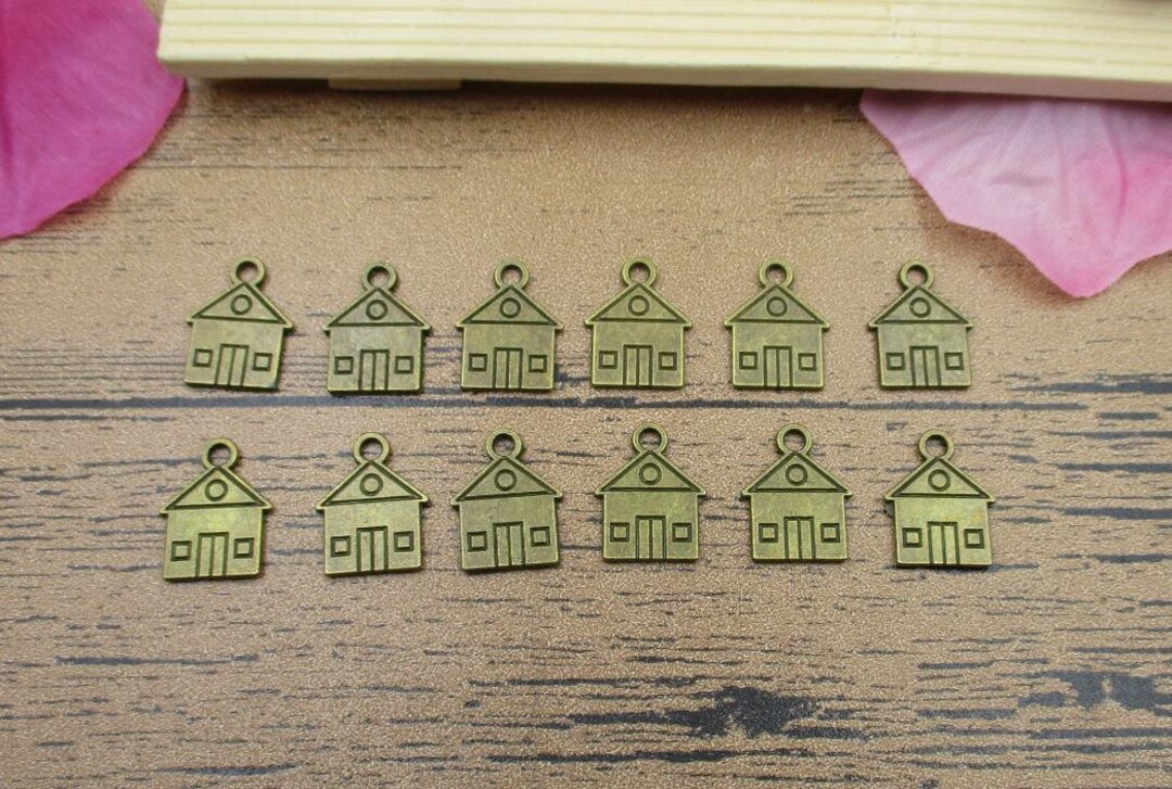 30 House Charms, Antique Bronze Tone,double Sided-rs463 - Etsy