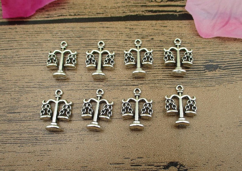20 Scale Charms, Antique Silver Tone Double Sided -RS584 - Etsy