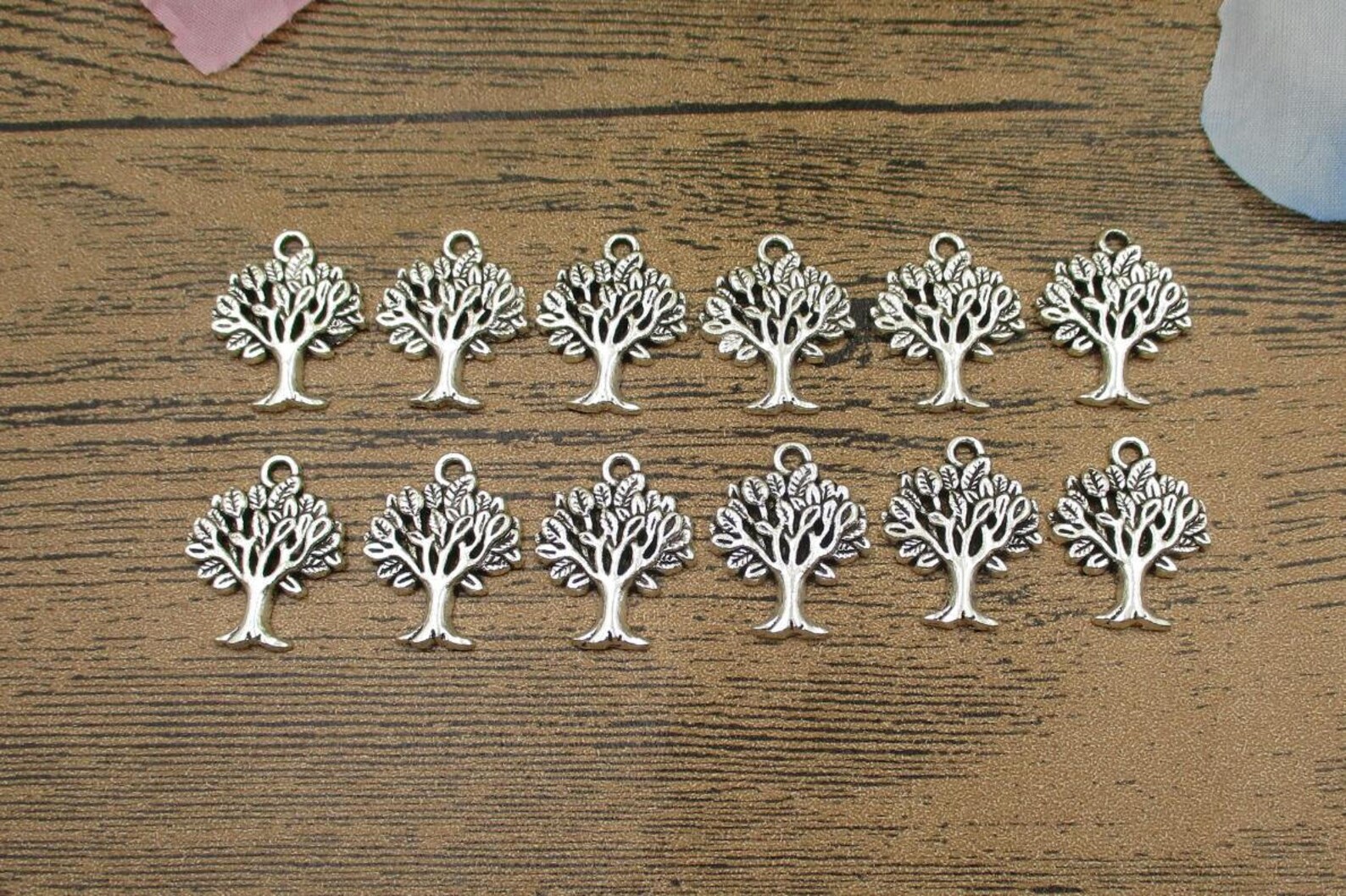20 Tree Charmsantique Silver Tone-rs048 - Etsy