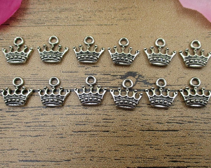 20 Crown Charm Princess Crown Charm Queen Crown Charm Regal Royal Charm ...