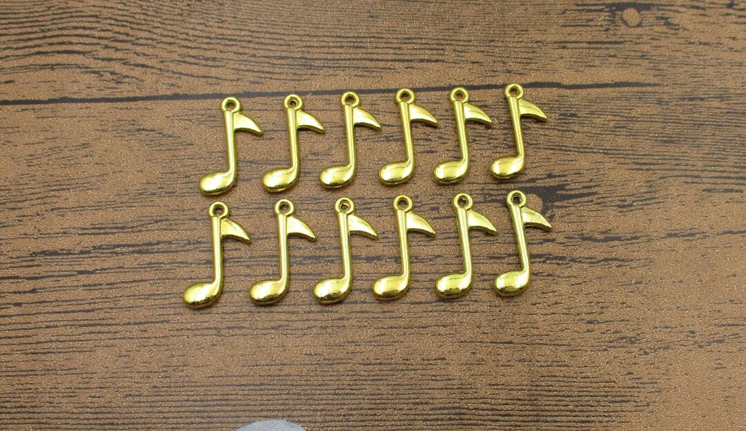 12 Music Note Charms,gold Color-rs1169 - Etsy