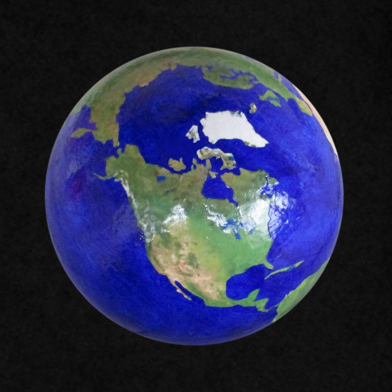 5.6 Inch Wide Shiny Earth Without Clouds. - Etsy