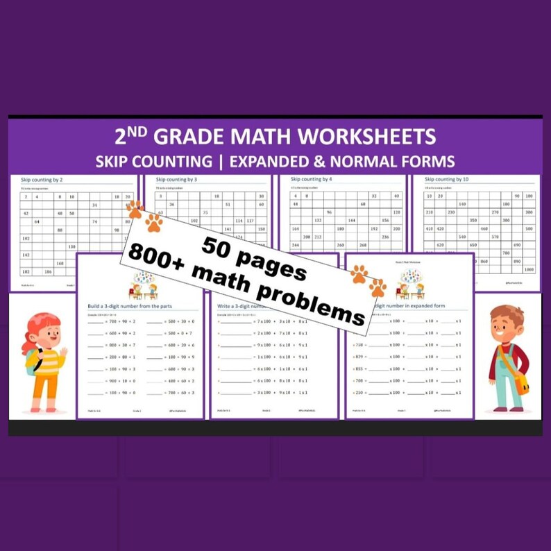Grade 2 Learning Worksheets - Etsy
