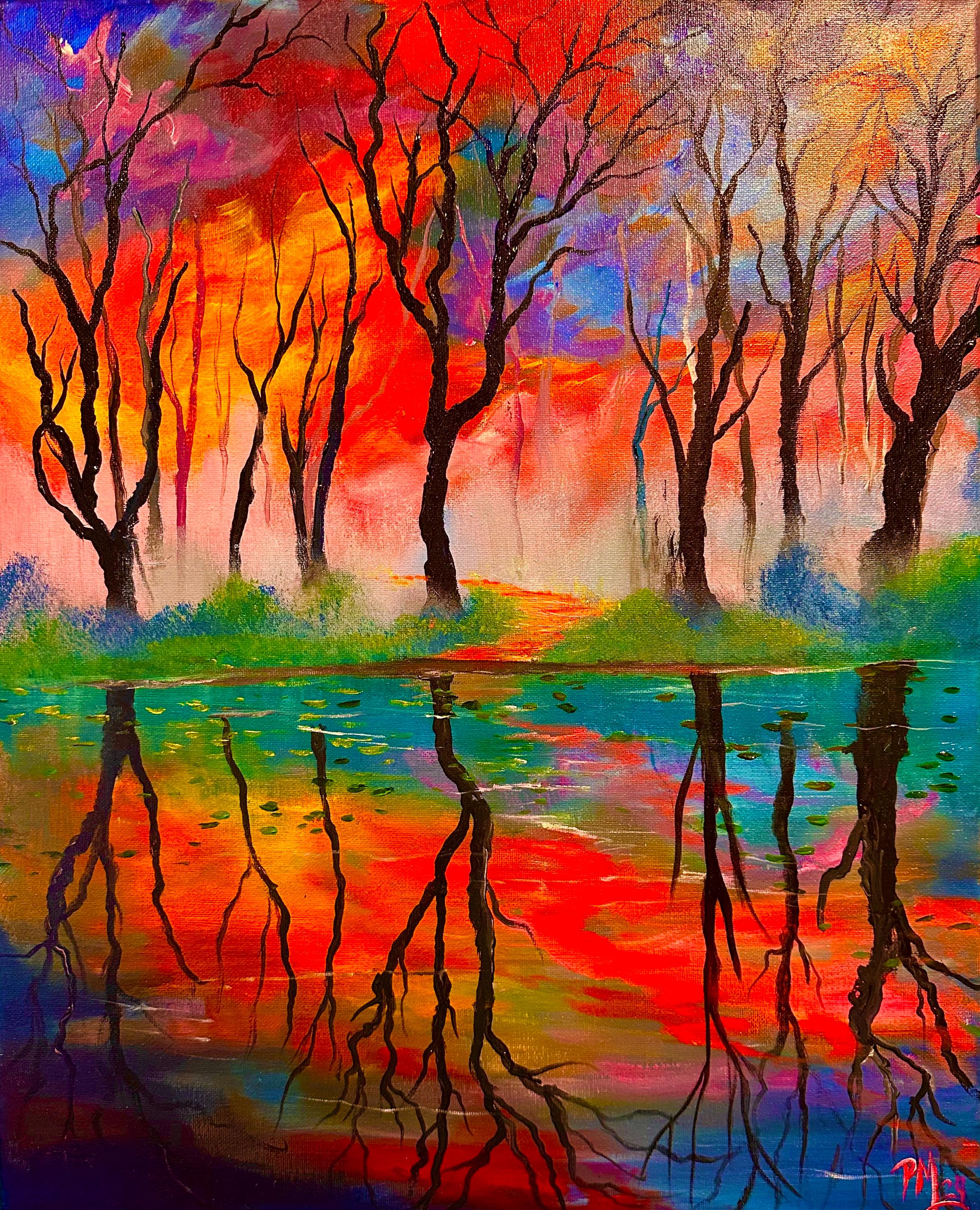 Colorful Landscape Acrylic Painting on Canvas (16x20) - Etsy