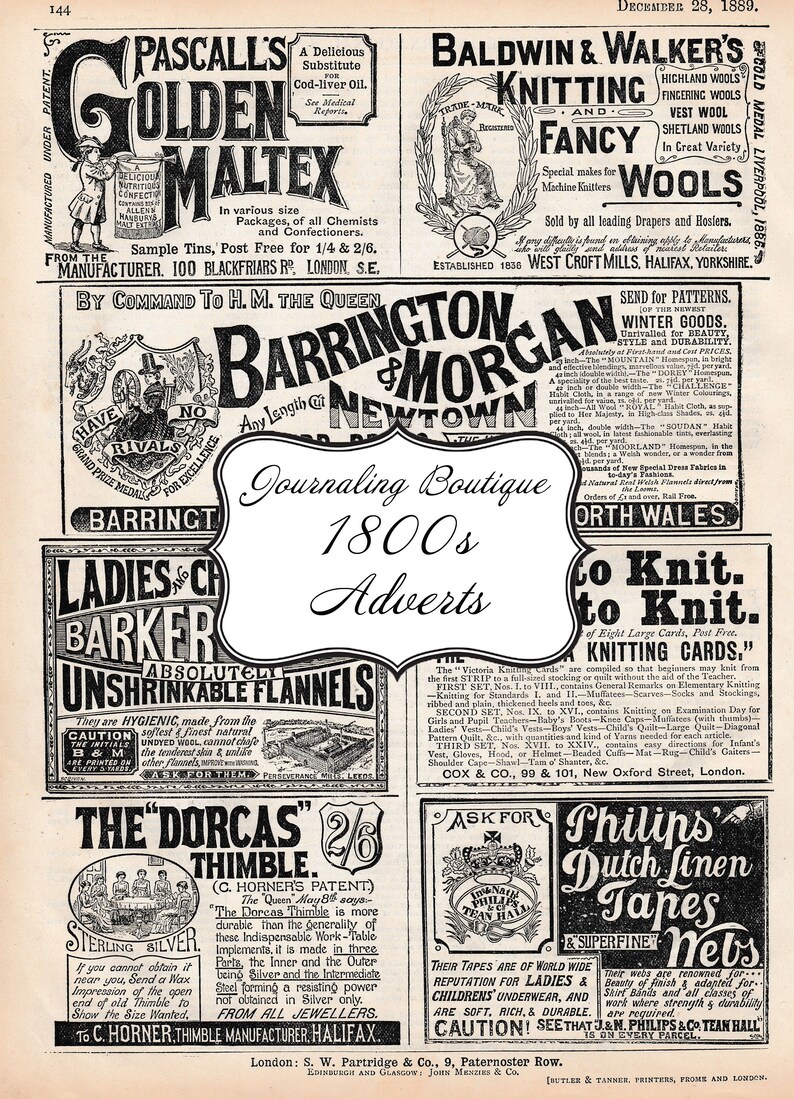 DIGITAL DOWNLOAD Printable 35 Vintage Advertisements 1800s - Etsy