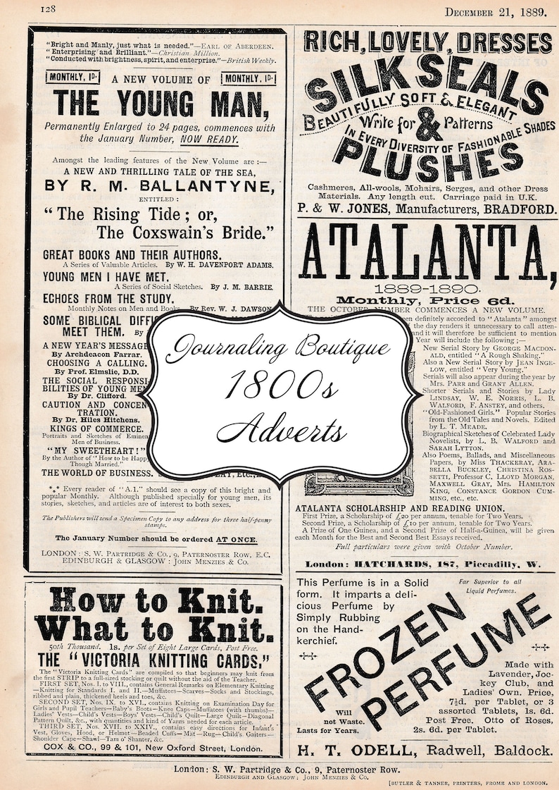 DIGITAL DOWNLOAD Printable 35 Vintage Advertisements 1800s - Etsy