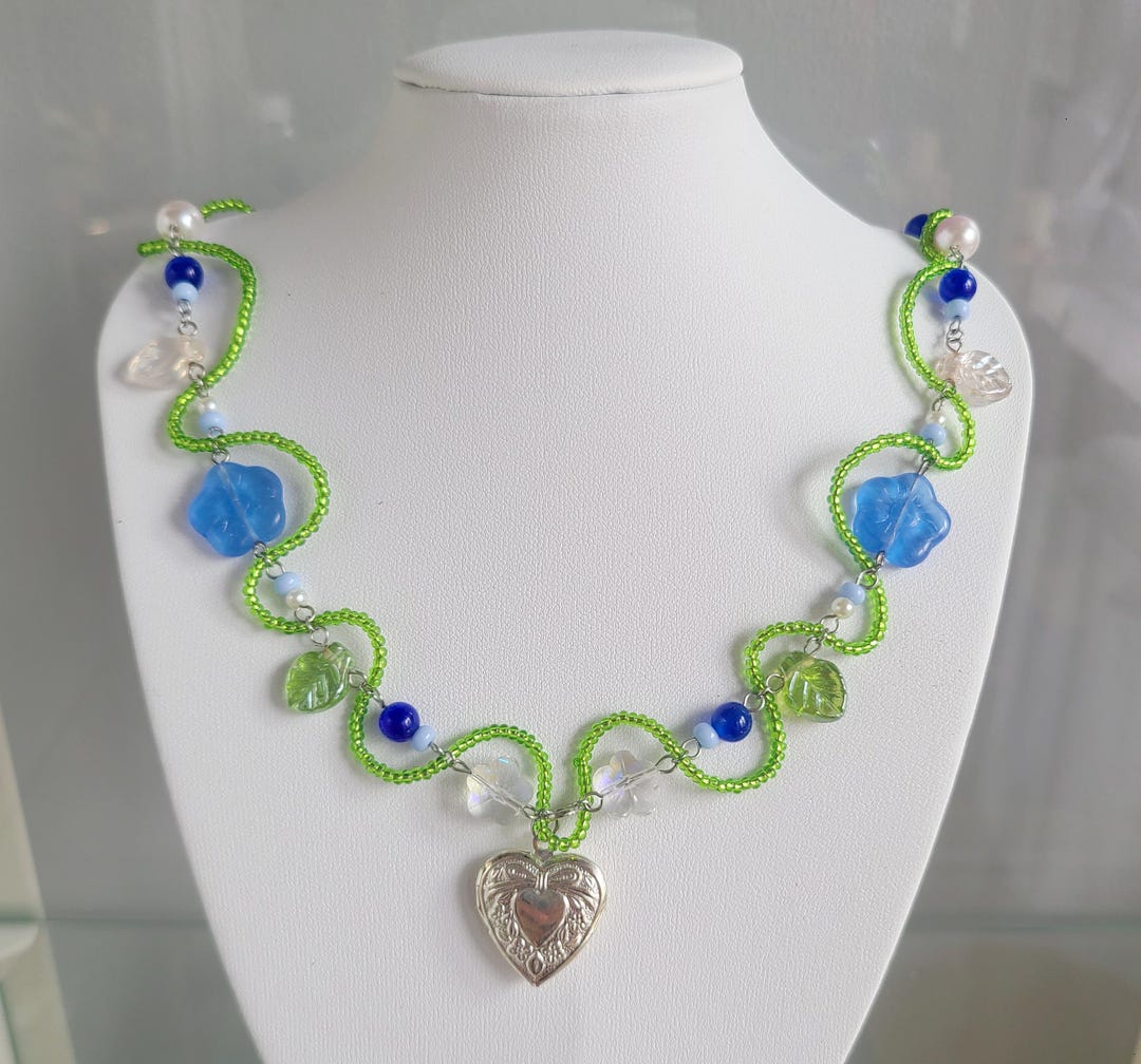 Cottagecore Whimsical Flower Vine Beaded Necklace - Etsy