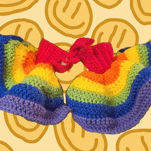 Crochet Rainbow Clown Ruffle Collar MADE TO ORDER - Etsy