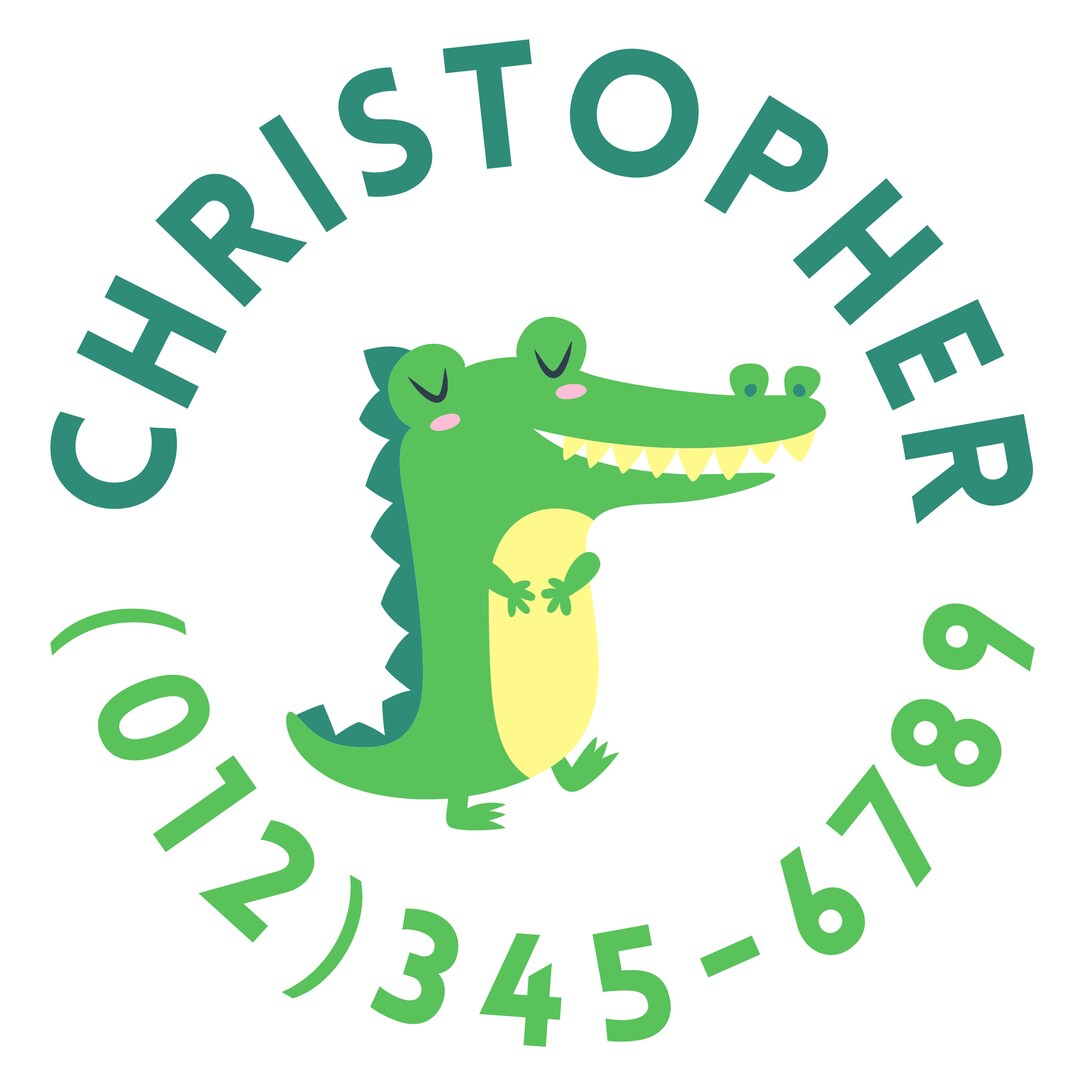Personalized Alligator Name Label for Day Care, School, Personal Use - Etsy