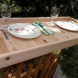 Deck / Balcony Cedar Rail Table - Etsy