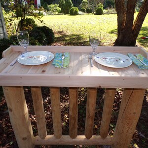 Deck / Balcony Cedar Rail Table - Etsy