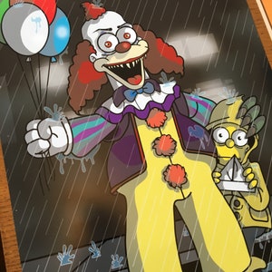Pennywise IT Art Print Mashup Bart Meets Krustywise Collectible Limited Signed by Artist - Etsy