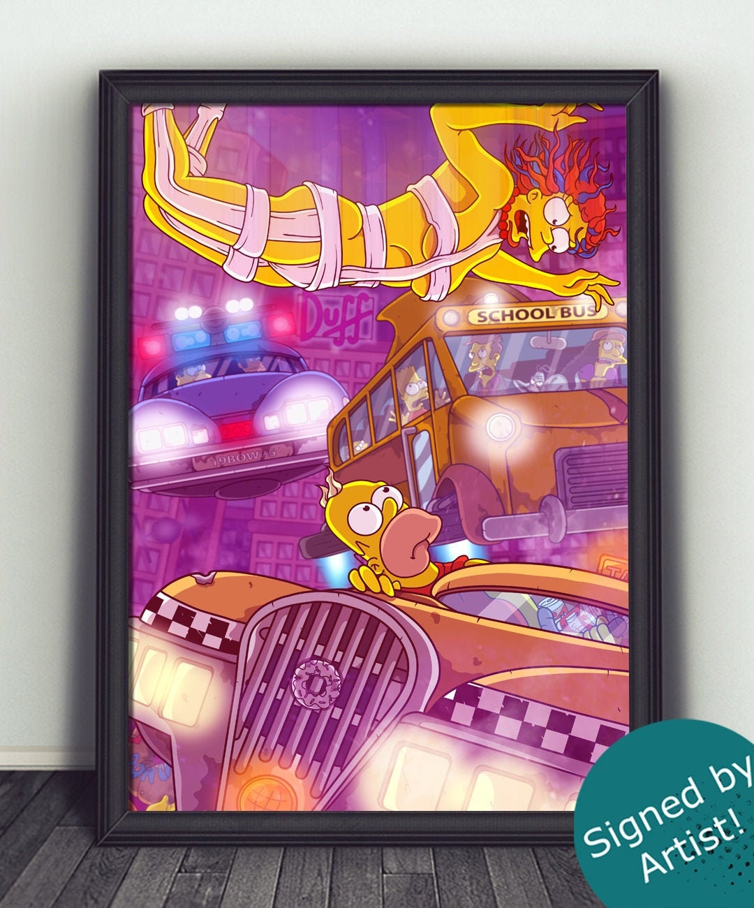 Fifth Element Simpsons Style Art Print, Limited Edition, Signed by ...