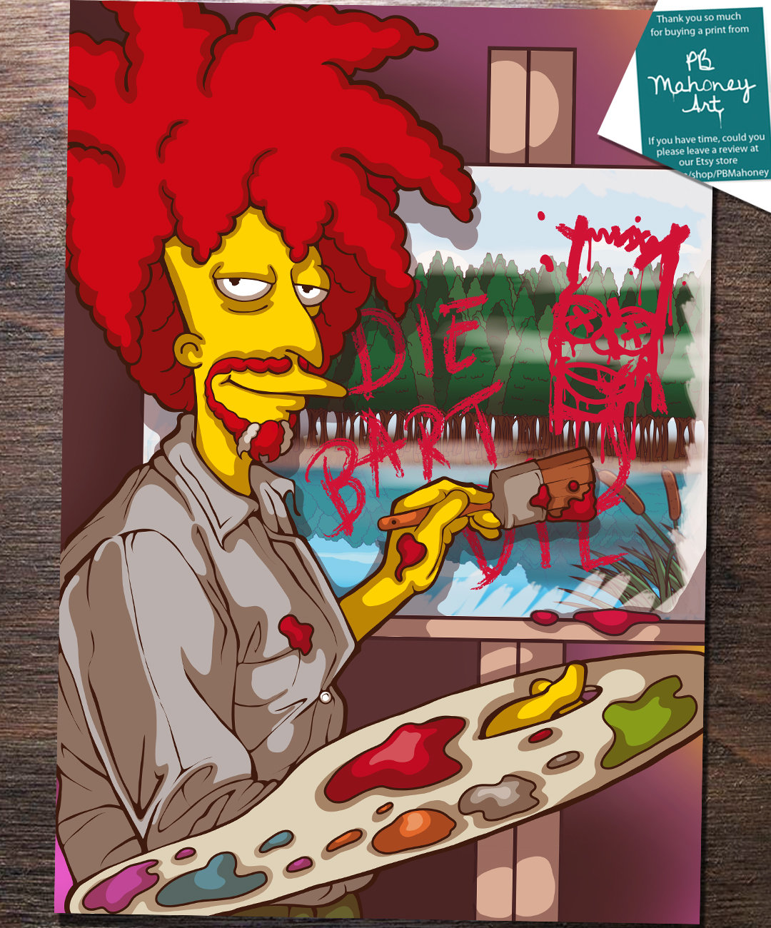 Bob Ross Simpsons Style Art Print Limited Edition Signed by - Etsy