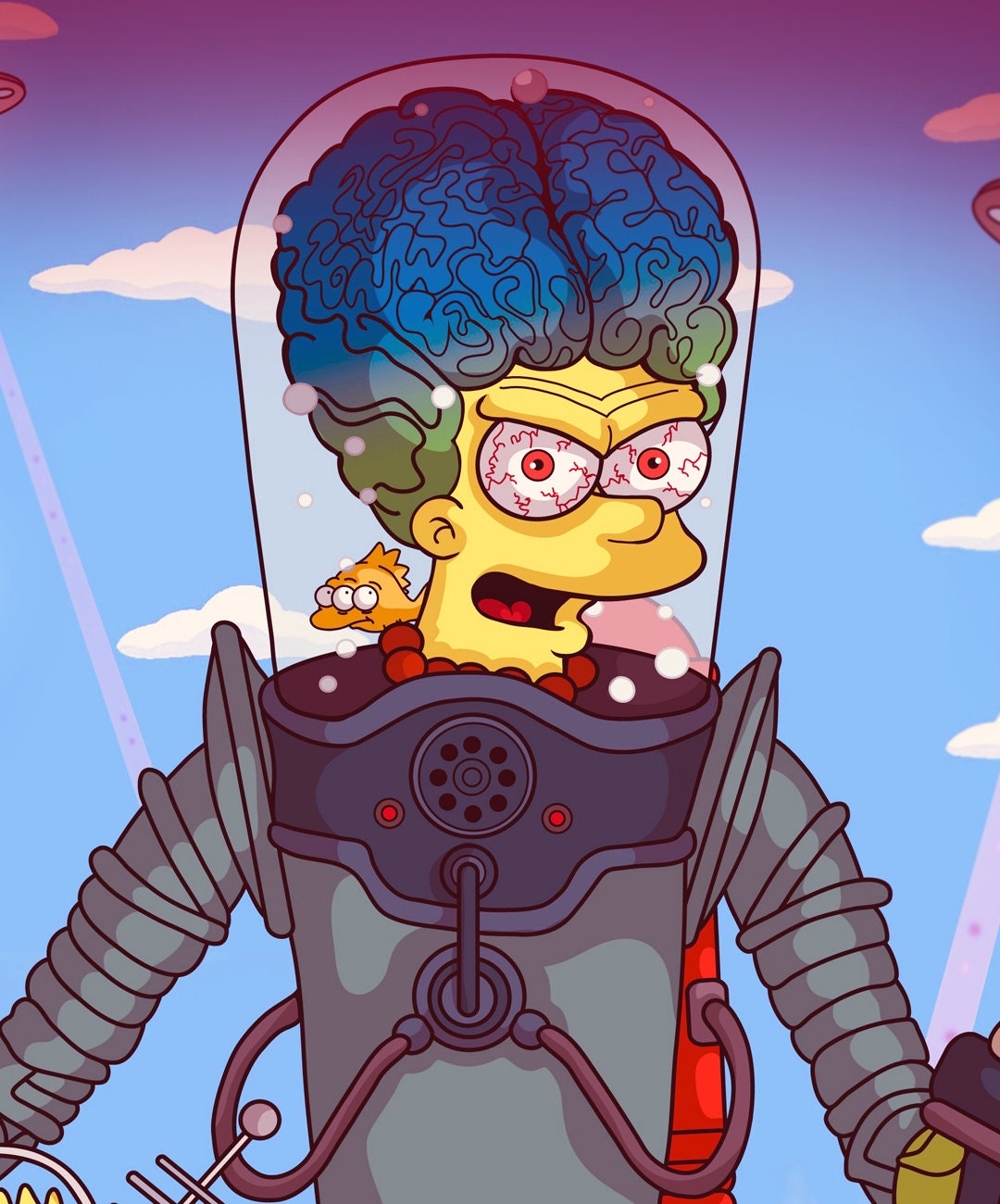 Mars Attacks Simpsons Style Art Print Limited Edition | Etsy