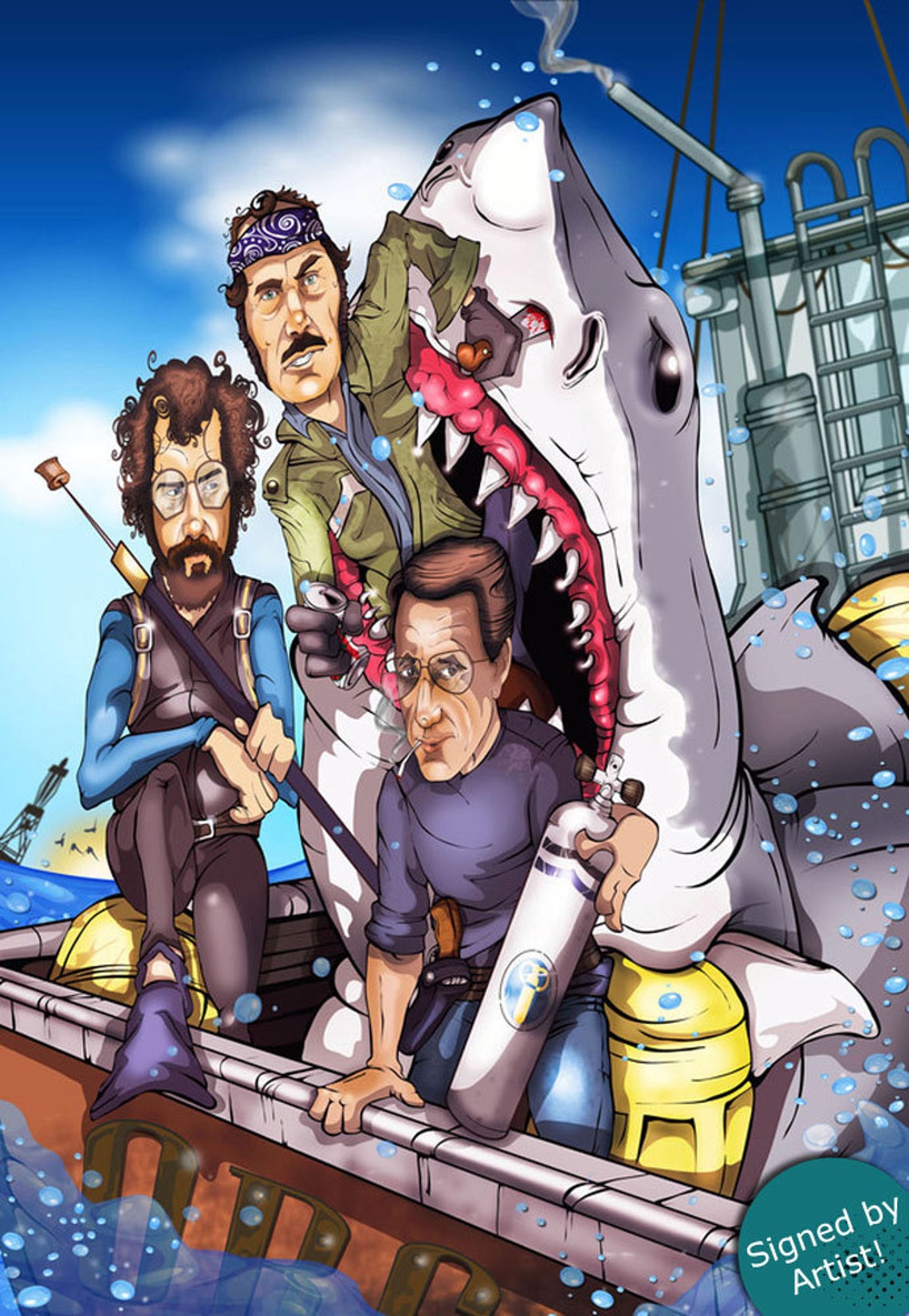 JAWS Poster Limited Edition Signed By Artist | Etsy